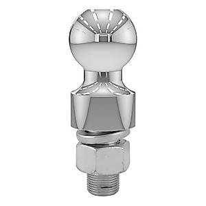 CURT 40033 Chrome Trailer Hitch Ball, 6,000 lbs, 1-Inch Rise, 2-Inch Diameter, 1 x 2-1/8-Inch Shank