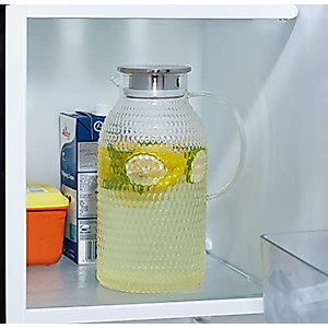 Karafu Glass Pitcher with Lid, Heat Resistant, Easy to Clean, Safe Packing, 100 Oz Borosilicate Water Jug for Hot/Cold Water, Ice tea, Milk and Juice Beverage