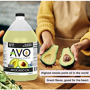 AVO NON GMO 100% Avocado Oil, 1 Gallon 128 Fl-oz, NO Preservatives Added