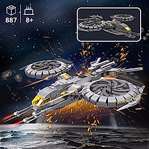 NEWABWN Star Space Raptor Attack Aircraft, War Airplane Model Spaceship Building Set for Adults, Compatible with Lego Set, Space Shuttle Fighter Military Plane Toy Gift for Boys 8-14 (887PCS)