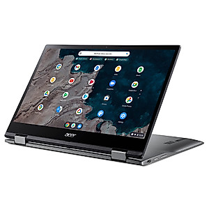 acer Chromebook Spin 2-in-1 13.3"" FHD IPS Touch Laptop | Qualcomm Snapdragon 7c | Qualcomm Adreno 618 GPU | 4GB RAM | 64GB SSD | Backlit Keyboard | Chrome OS | Bundle with Stylus Pen, Grey