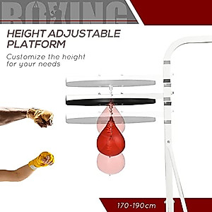 Soozier 2 in 1 Punching Bag Stand, Adjustable Height Heavy Bag Stand with Weighted Base and Speed Bag, Freestanding for Home Gym