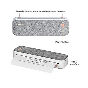Matybobe PeriPage Portable Printer, A4 Wireless BT Travel Printer, Portable Thermal Printer Compatible with Android and iOS, Support 2''/3''/4'' Paper Width, Mobile Printer