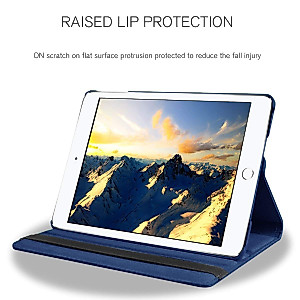 Newraturner Case for iPad 2/3/4 Case - 360 Degree Rotating Stand Smart Case Protective Cover with Auto Wake Up/Sleep Feature for Apple iPad 4, iPad 3 & iPad 2(Navy)