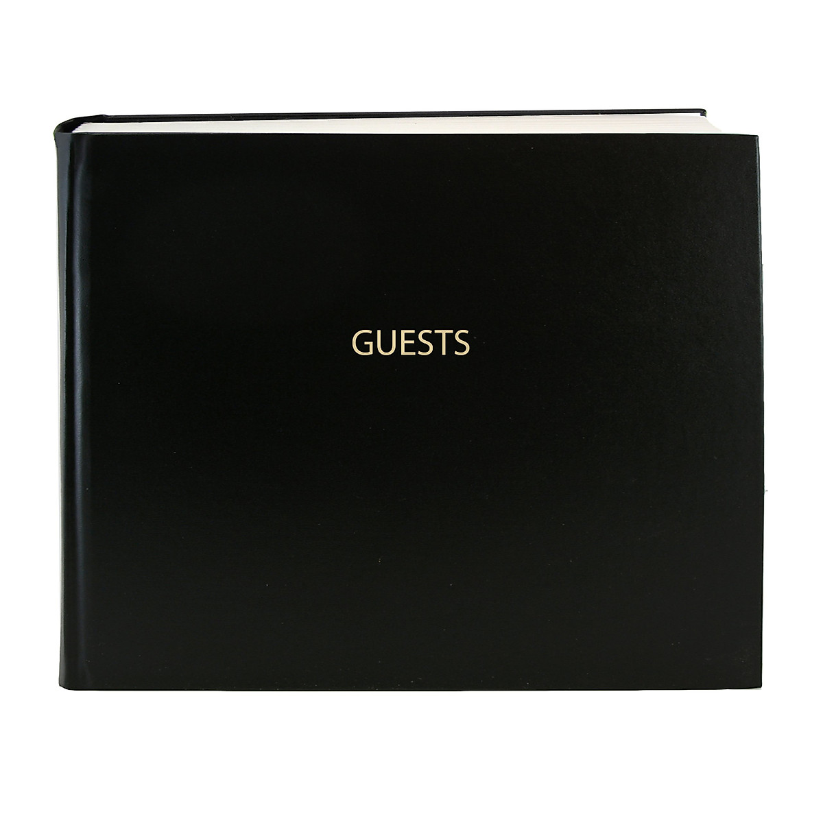 BookFactory Guest Book (120 Pages) / Guest Sign-in Book/Guest Registry/Guestbook - Black Cover, Section Sewn Hardbound, 8 7/8" x 7" (LOG-120-GUEST-A-LKT25)