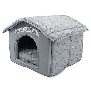 Best Pet Supplies Portable Indoor Pet House – Perfect for Cats & Small Dogs, Easy To Assemble – Silver