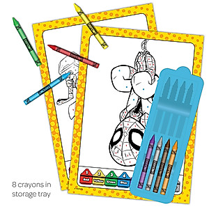 Marvel Super Hero Adventures 32-Page Color by Number Coloring and Activity Book with 8 Crayons, 47530 Bendon