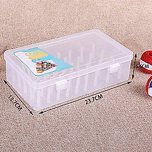 QiancArolBD Sewing Storage Box, Thread Storage, Large Thread Box, 42 Axis Sewing Threads Box Transparent Needle Wire Storage Organizer Containers Threads Case Transparent