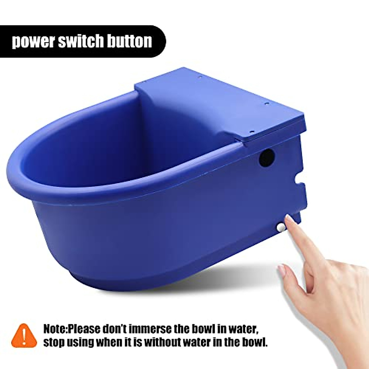 APlayfulBee Automatic Heated Dog Waterer Bowl Feeder Constant Temperature Dispenser 3L Outdoor Thermal Bowl with Float Ball Valves for Pet Dog Horse Cattle Goat Sheep (Blue)