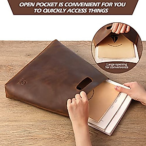 Ringsun Tote Bag for Women Men Minimalist Handbag Handmade from Full Grain Leather