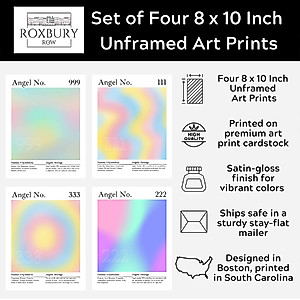 Roxbury Row Aura Poster Aesthetic, Angel Number Poster, Angel Wall Decor, Gradient Painting, Spiritual Posters, Posters & Prints (4 8x10 Unframed Prints, 1239: Intuition, Alignment, Support, Release)
