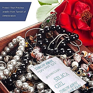 45 Pcs 5 Gram Silica Gel Packs, Transparent Desiccant, Desiccant Packets for Storage, Moisture Packs for Spices Jewelry Shoes Boxes Electronics Storage, Food Safe