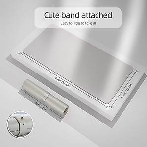 YSAGi Multifunctional Office Desk Pad, Ultra Thin Waterproof PU Leather Mouse Pad, Dual Use Desk Writing Mat for Office/Home (31.5" x 15.7", Grey)