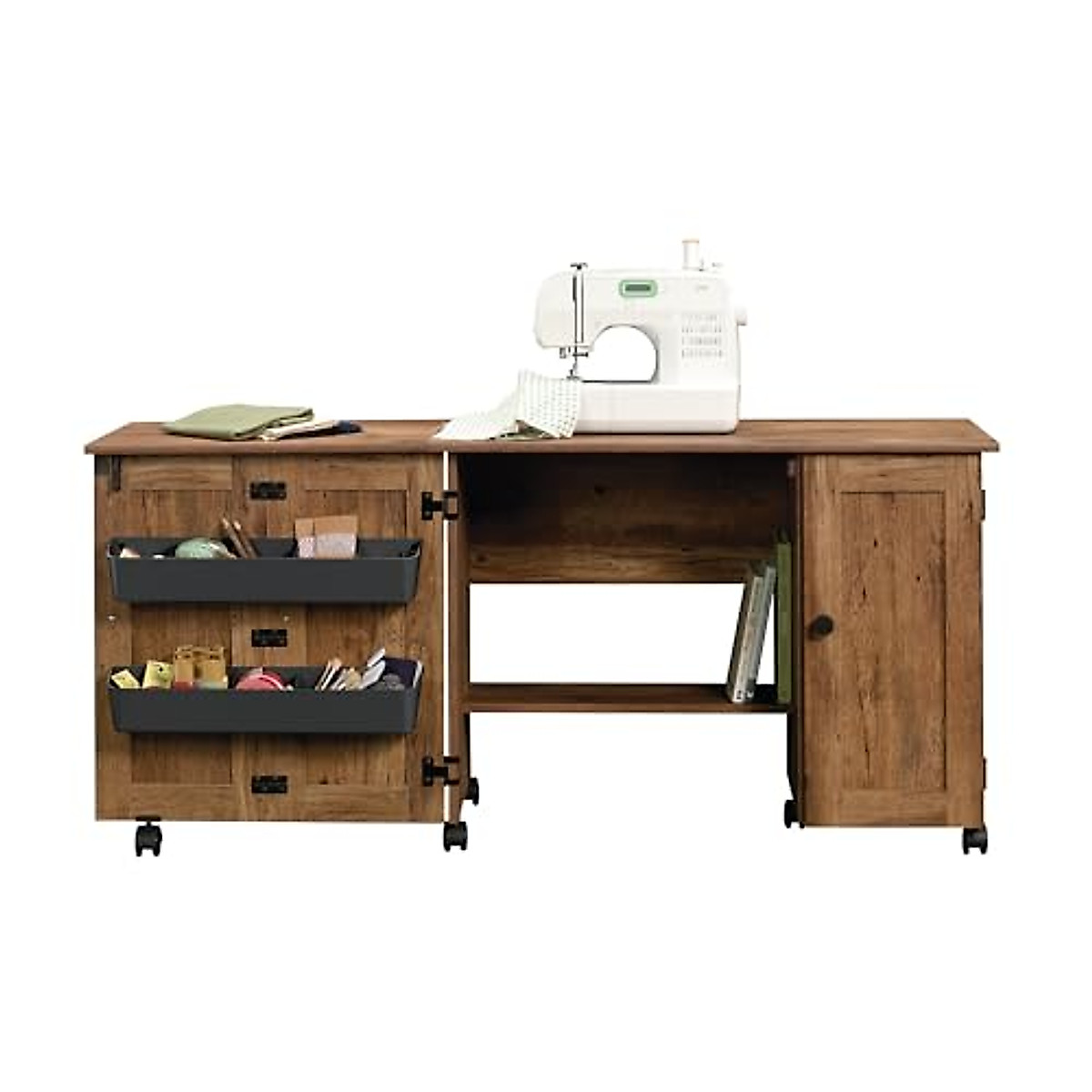 Sauder Miscellaneous Storage Sewing/Craft Cart/ Pantry cabinets, Vintage Oak finish