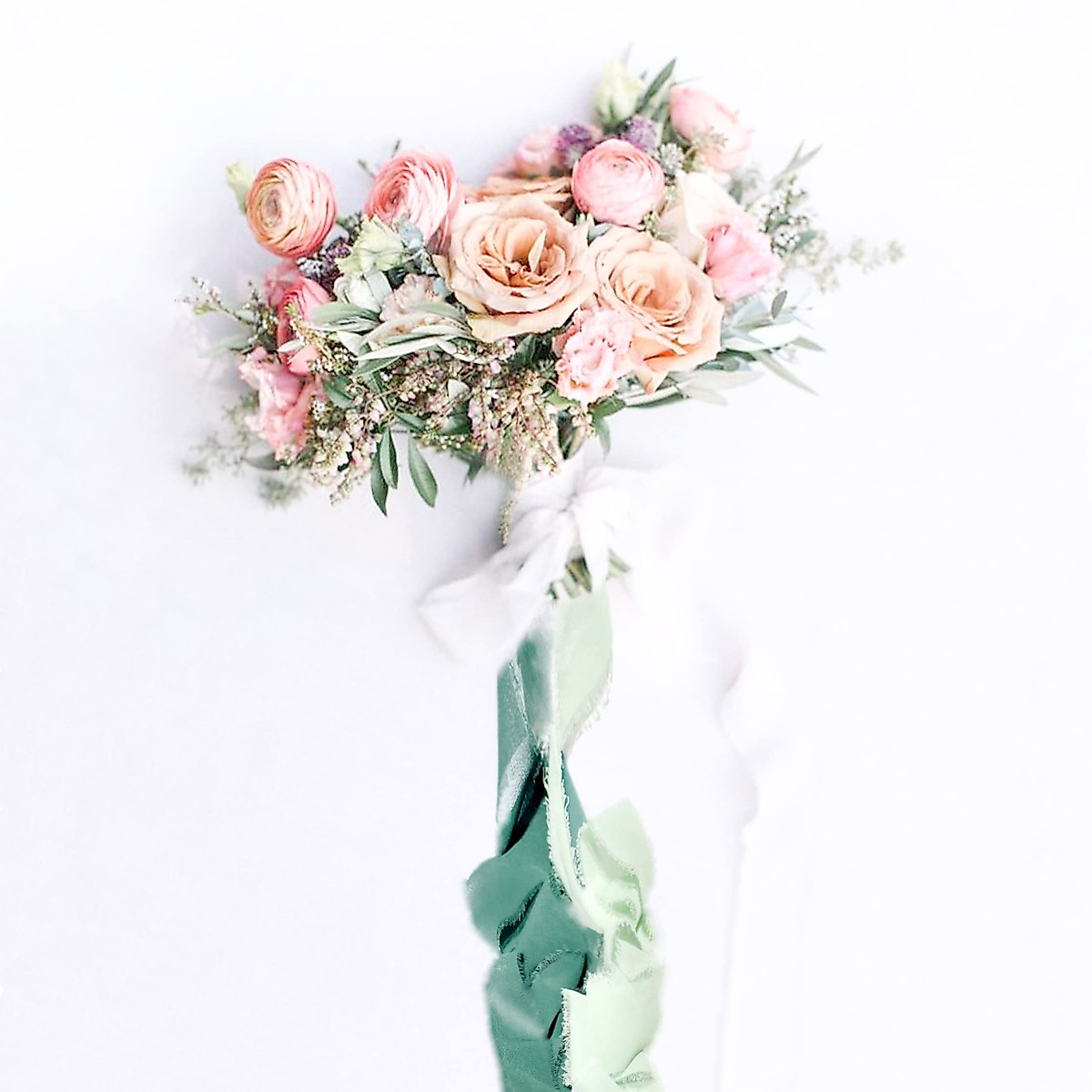 GROOVELY Silk Chiffon Ribbon for Gift Wrapping, Wedding Decorations, Bridal Shower Decorations, Easter Decorations, Gift Ribbon for Crafts and Gift Wrap, 4 Rolls x 20 Yards