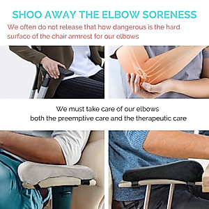 EcoLifeDay Chair Ergonomic armrest Cushions Elbow Pillow Pressure Relief Office Chair Gaming Chair armrest with Memory Foam armrest Pads 2-Piece Set of Chair