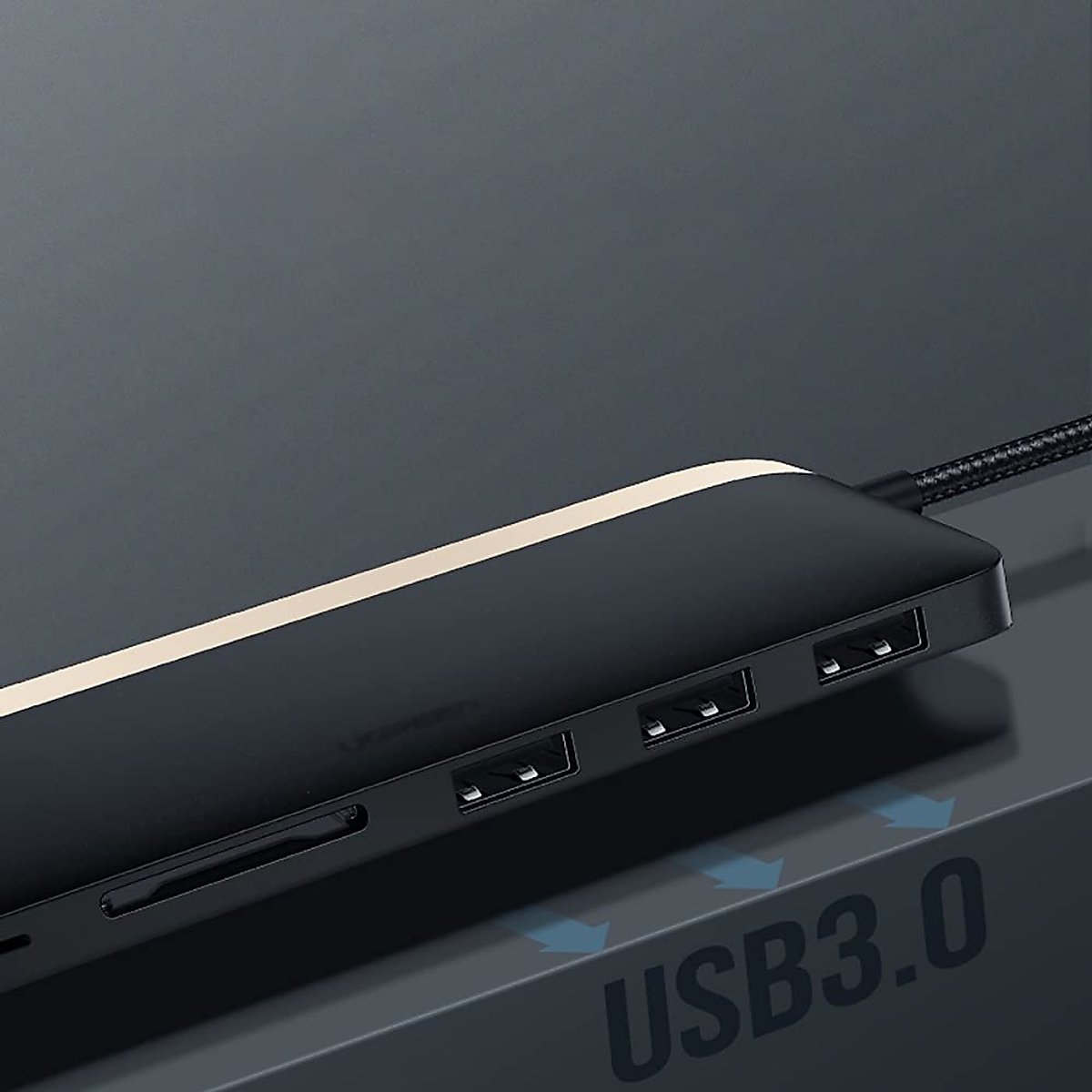 Port Expander USB C Hub 9-in-1 with 4K HDMI, VGA, 3 USB 3.0, PD 87W, SD/TF Card Reader, Gigabit Ethernet USB C Multiport Adapter USB Splitter