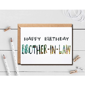 EruditeGifts Happy Birthday Brother-In-Law Card, 5 x 7 inches, Multicolor