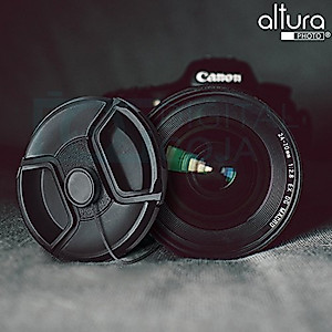 58mm Lens Cap by Altura Photo, Cover for Canon 58mm Lens Cap w/Leash and Lens Cap Keeper, Compatible w/Canon T8i, T7, T7i, T6, T6i, T5, T5i, T3, SL3, SL2, 90D, 80D, 70D, T100 Canon Lens Cap (2 Pack)