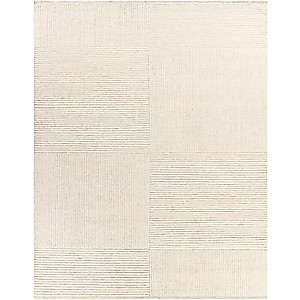 Hauteloom Aliza Wool Living Room, Bedroom Area Rug - Contemporary - Beige, LightGray, Taupe - 8' x 10'
