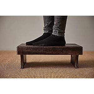 SINOBEST Wood Step Stool, Portable Rectangle Bed Stool, Small Step Ladder for Kitchen & Bathroom, Foot Rest Stool Under Desk, Large Surface, Strong and Durable for Kids, Adults and Elders