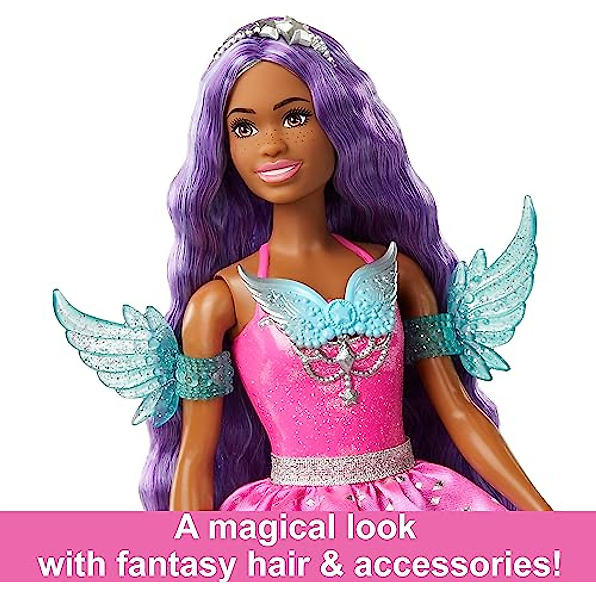 Barbie Doll with Two Fairytale Pets and Fantasy Dress, Barbie “Brooklyn” Doll From Barbie A Touch of Magic, 7-inch Long Fantasy Hair
