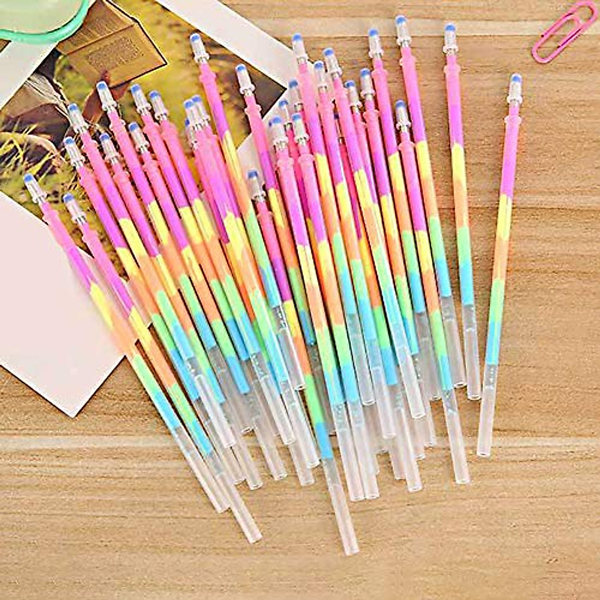 Opla3ofx 10Pcs Colorful 0.5mm Gel Ink Pen Refills Glitter School Drawing Write StationeryFine point, Durable and Smoth to Write1#
