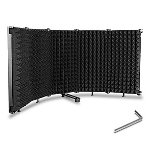 Depusheng 5 Panel Foldable Studio Microphone Isolation Shield Recording Sound Absorber Foam Panel
