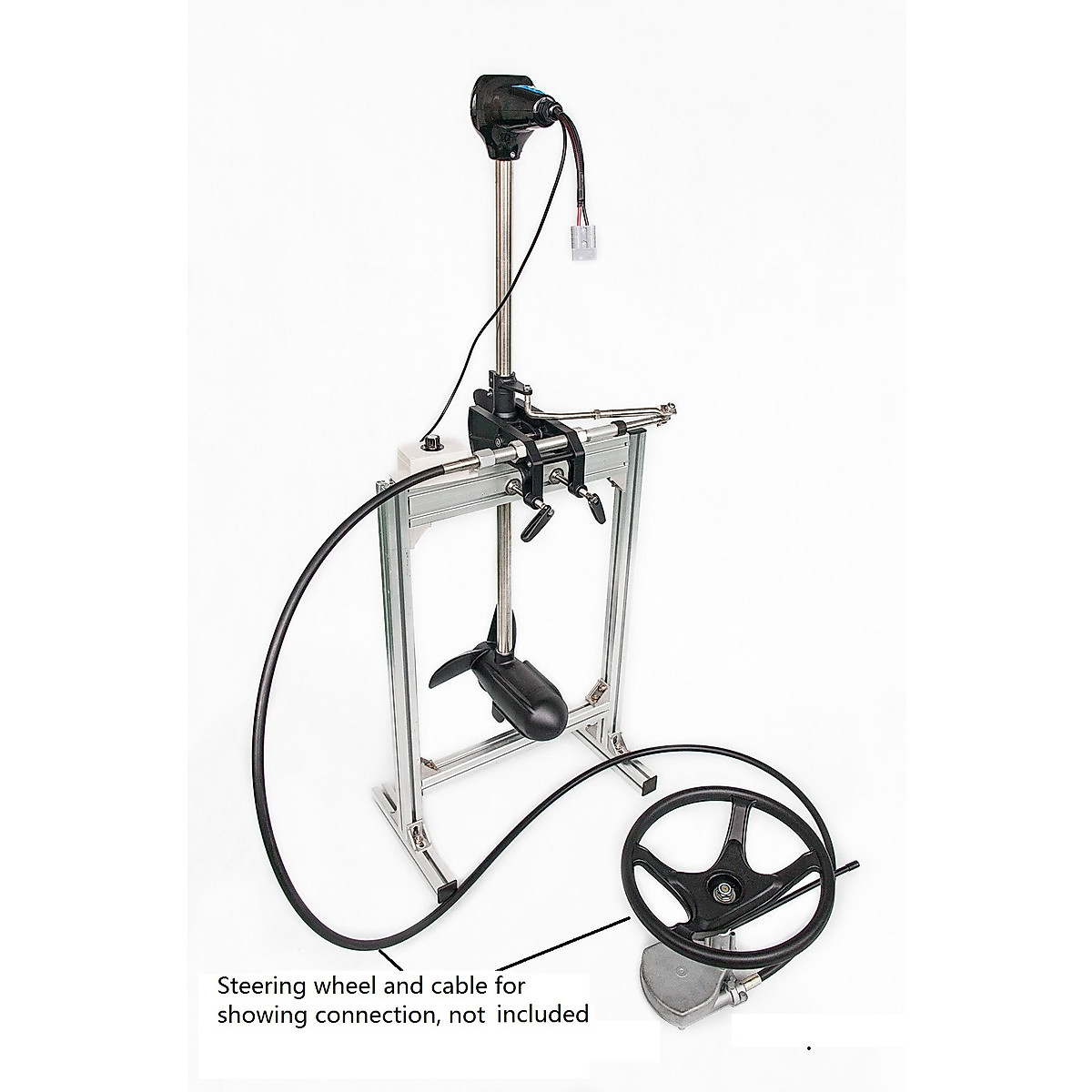 Caroute W300-24V 160LB Brushless Electric Boat Trolling Motor for Steering Wheel Control Large Thrust Saltwater 160 Pound