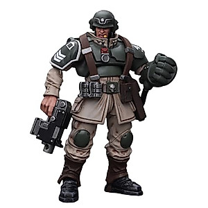 HiPlay JoyToy Warhammer 40K Collectible Figure: Astra Militarum Cadian Command Squad Veteran Sergeant with Power Fist 1:18 Scale Action Figures JT7936 (Veteran Sergeant with Power Fist)