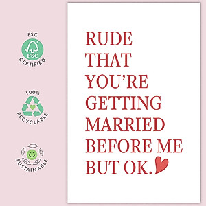 UUEFKTN Funny Wedding Card for Bride Groom, Rude Engagement Card for Best Friend, Bridal Shower Card, Funny Wedding Congratulations Card, Funny Wedding Shower Gift