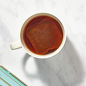 New English Teas Vintage Victorian Tea Tin with 40 English Breakfast Tea Bags, Forget Me Not Florals, Black Tea, Ceylon Tea, Mint Green British Tea Caddy