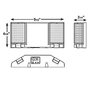 Hardwire LED Emergency Light Standard with Adjustable Heads, Backup Battery, UL Certified 12 Pack