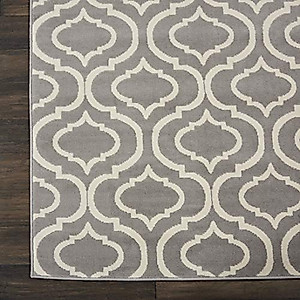 Nourison Jubilant Contemporary Grey 7'10" x 9'10" Area -Rug, Easy -Cleaning, Non Shedding, Bed Room, Living Room, Dining Room, Kitchen (8x10)