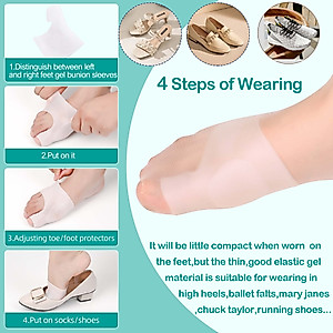 DYKOOK Gel Metatarsal Sleeves and Bunion Cushions 2Pack Thickened Metatarsal Silicone Pad Protector Bunion Pad Sleeve for Bunion Forefoot Pain Relieved and Friction Prevented