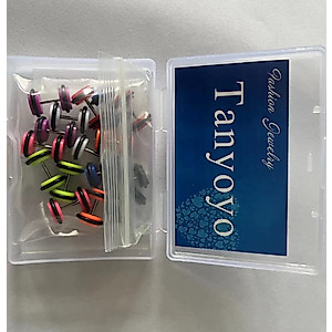 Tanyoyo 8pair 16PCS Acrylic Barbell Stud Earrings Fake Cheater Illusion Plug Earrings