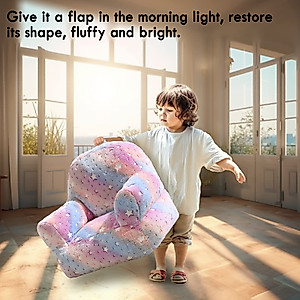 fond + found Toddler Chair, Glow in The Dark Kids Sofa Bean Bag Chair for Kids Children Couch Toddler Sofa Chair Mini Sofa Armrest Chair for Children, Lightweight Children Sofa Chair (Rainbow Pink)