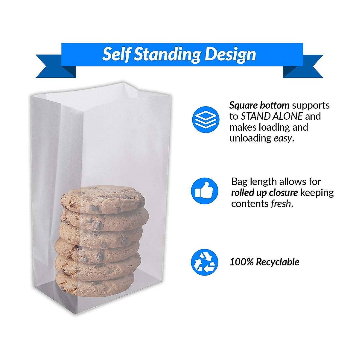 Reli. White Paper Bags | 500 Count | Paper Lunch Bags Ideal for Small Lunches and Crafts | Perfect for Sandwiches and Snacks