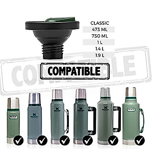 Stanley Thermos Stopper replacement for yerba mate drinking - Convert Stanley Thermos to Yerba Mate Termo Pico Mate/Pico cebador Stopper with High Precision Flow (Green)