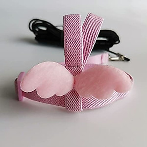 Pet Parrot Bird Harness Leash Adjustable Bird Flying Harness Traction Rope with Cute for Parrots Budgerigar Lovebird Cockatiel Mynah Outdoor Training Toy (Quaker/Sun Conure,Pink)