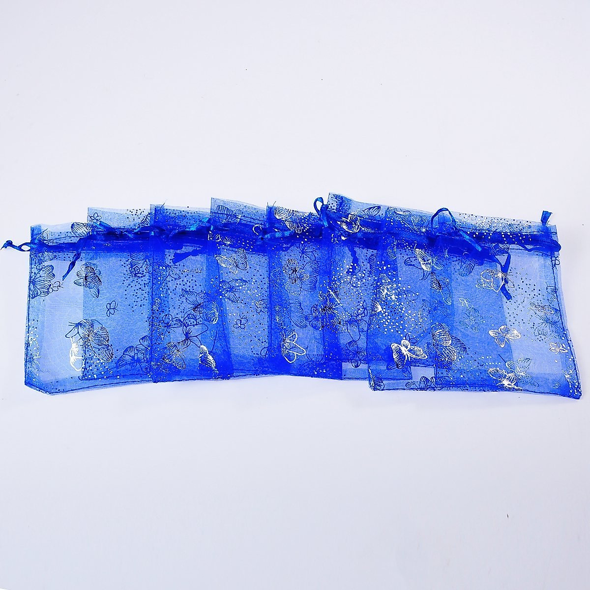 Tovip Wholesale 100PCS Organza Bag Butterfly Design Wedding Pouches Jewelry Packaging Bags (Dark Blue, 3.5x4.5 (9x12cm))