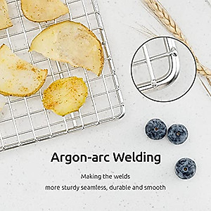 U-Taste 18/8 Stainless Steel Cooling Rack 16.3 x 11.3 inches, Baking Cooking Roasting Grilling Rack with Welding Enhancement, 6 Legs, 3 Cross Bars for Cookies, Bread, Cakes, Oven Cooking (Large)