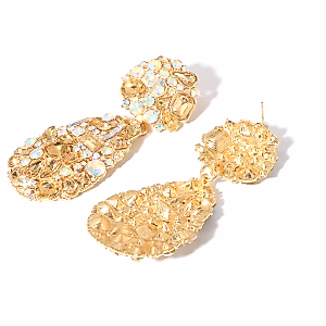 KELMALL Sparkly Rhinestone Chandelier Waterdrop Dangle Earrings for Women - Elegant Crystal Teardrop Statement Jewelry