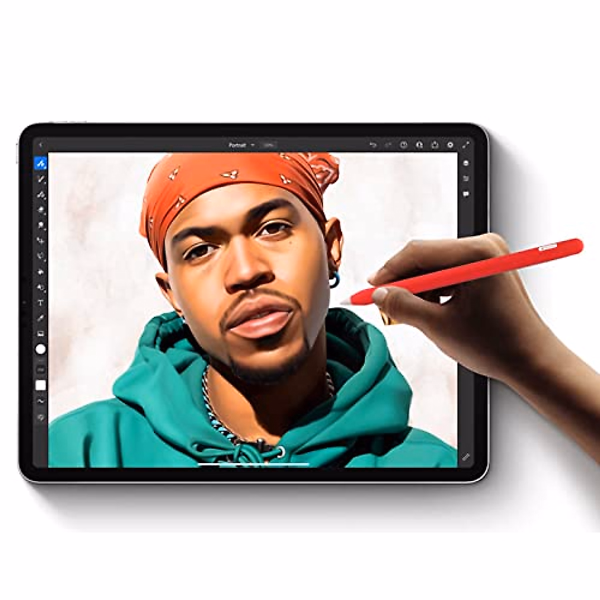 Ultra Thin Silicone Skin Cover Compatible with Apple Pencil 2nd Gen, Protective Silicone Case for iPad Pro 11 12.9 inch 2018 Pencil Case Shockproof Soft Silicone Sleeve(Pink+Glow Green)