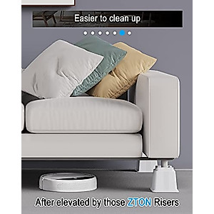 ZTON Bed Furniture Risers Elevation in Height 3" Heavy Duty Risers for Both Posts and Wheels of Furniture Sofa Bed Couch Chair Table,Support up to 2000 lbs.(4 Pack,White)¡­