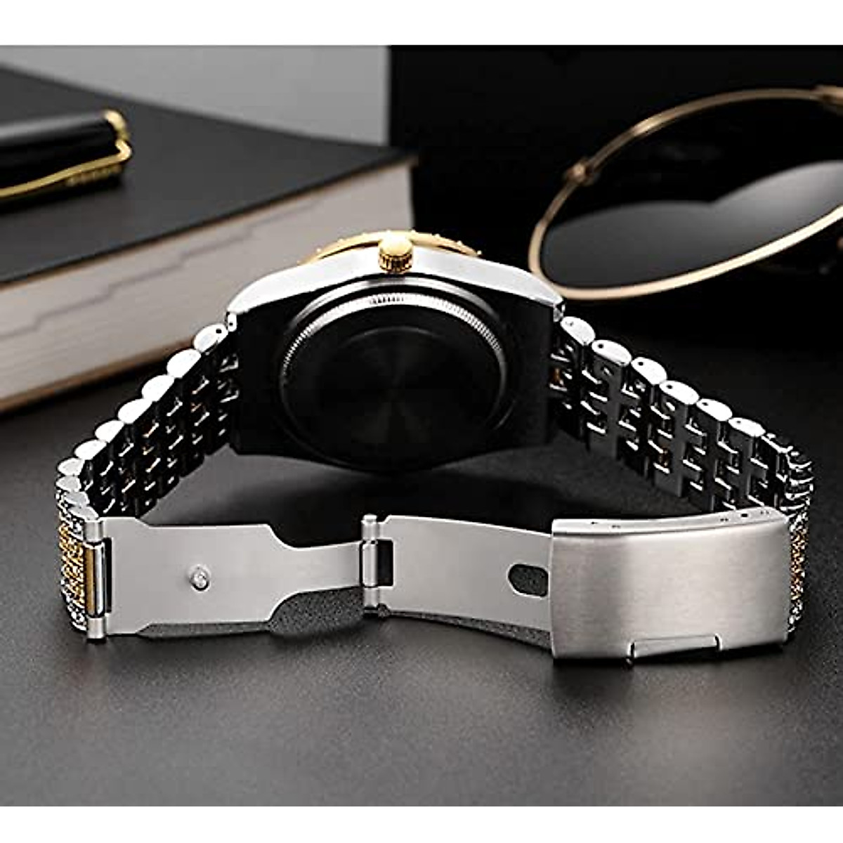 Iced-Out Watches for Men with Big Rhinestone Hip Hop Wristwatch