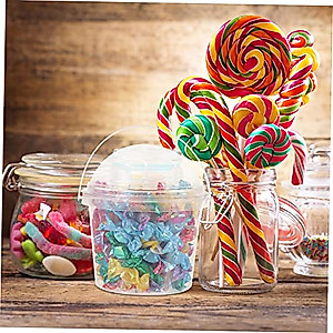 iplusmile Food Containers 5pcs Portable Popcorn Bucket Plastic Popcorn Bucket Snack Popcorn Bucket Golden Jade Popcorn Bucket Transparent Cream Handbag Fruit Snacks