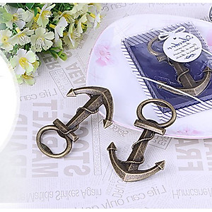 Youkwer 24 PCS Skeleton Nautical Anchor Bottle Opener with Exquisite Packaging for Wedding Party Favors Gift & Decorations (Antique Bronze)