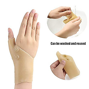 Thumb Wrist Support Brace (2 Pcs),Elastic Gel Arthritis Fingerless Glove for Pain Relief, Waterproof Wrist Compression Sleeve Splint for Sprained, Tendonitis, Carpal Tunnel, Hand Joint Pain, Arthritis
