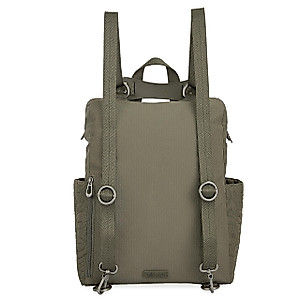 Sakroots Loyola Convertible Backpack in Eco Twill, Adjustable Strap, Olive Spirit Desert Quilted